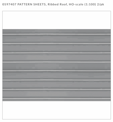 JTT 97407 Pattern Sheets - Ribbed Roof - HO scale - Mountain ...