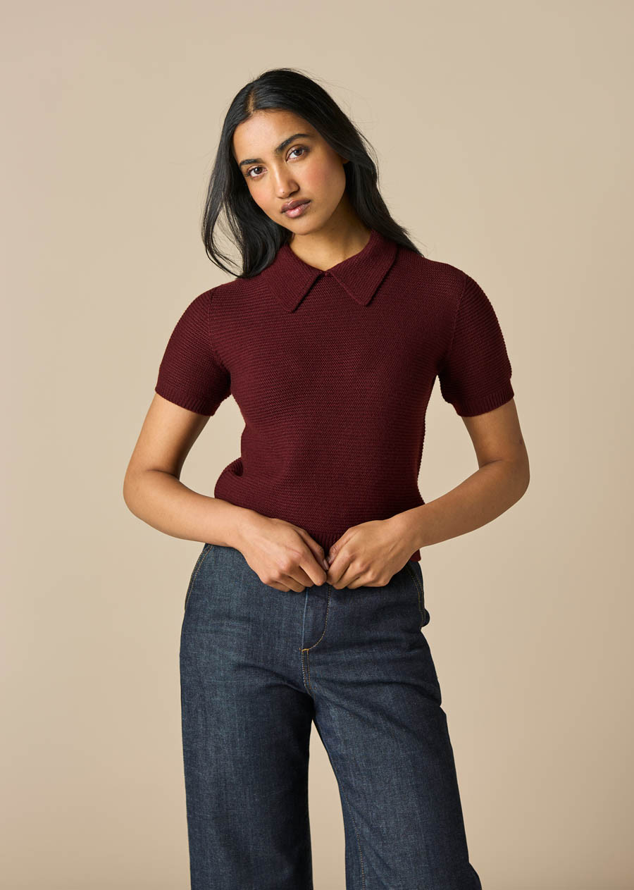 Pearl Tee - Merino Wool - Merlot - uimi