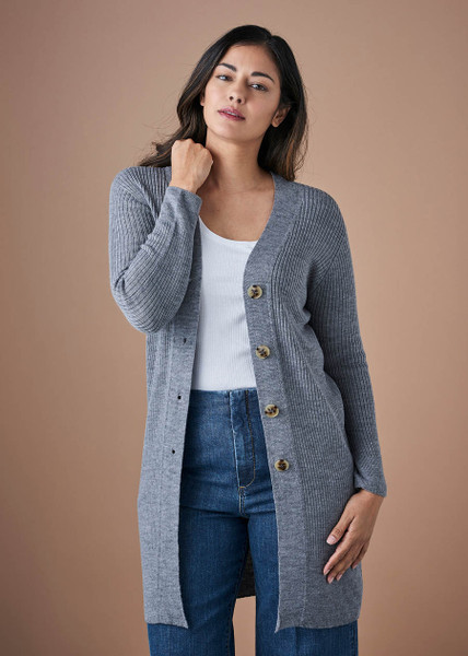 August Cardigan - Merino Wool - Pebble - uimi