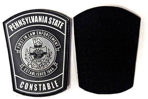 Set of White PVC Constable Patches with Hook and Loop Backing - First ...