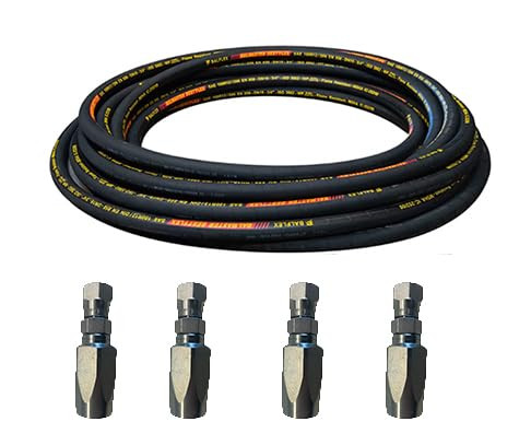 R16-06 Hydraulic Hose Kit & (4) 3/8" JIC Reusable Fittings - Mega Mud ...