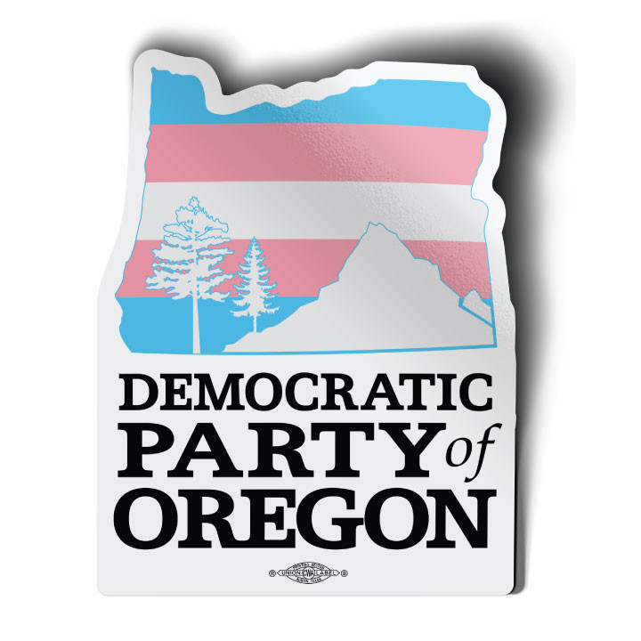 Democratic Party of Oregon Trans Flag Pride (3" x 4" Vinyl Sticker ...