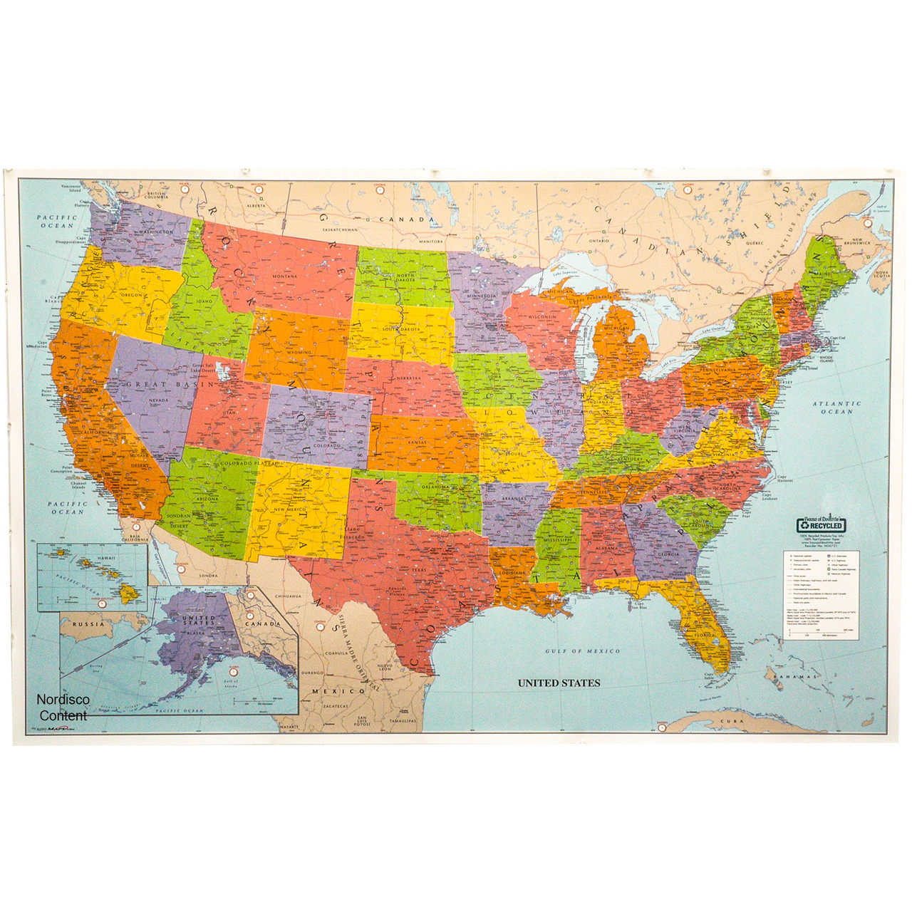 HOD721 House of Doolittle Laminated United States Map 38 x 25 ...