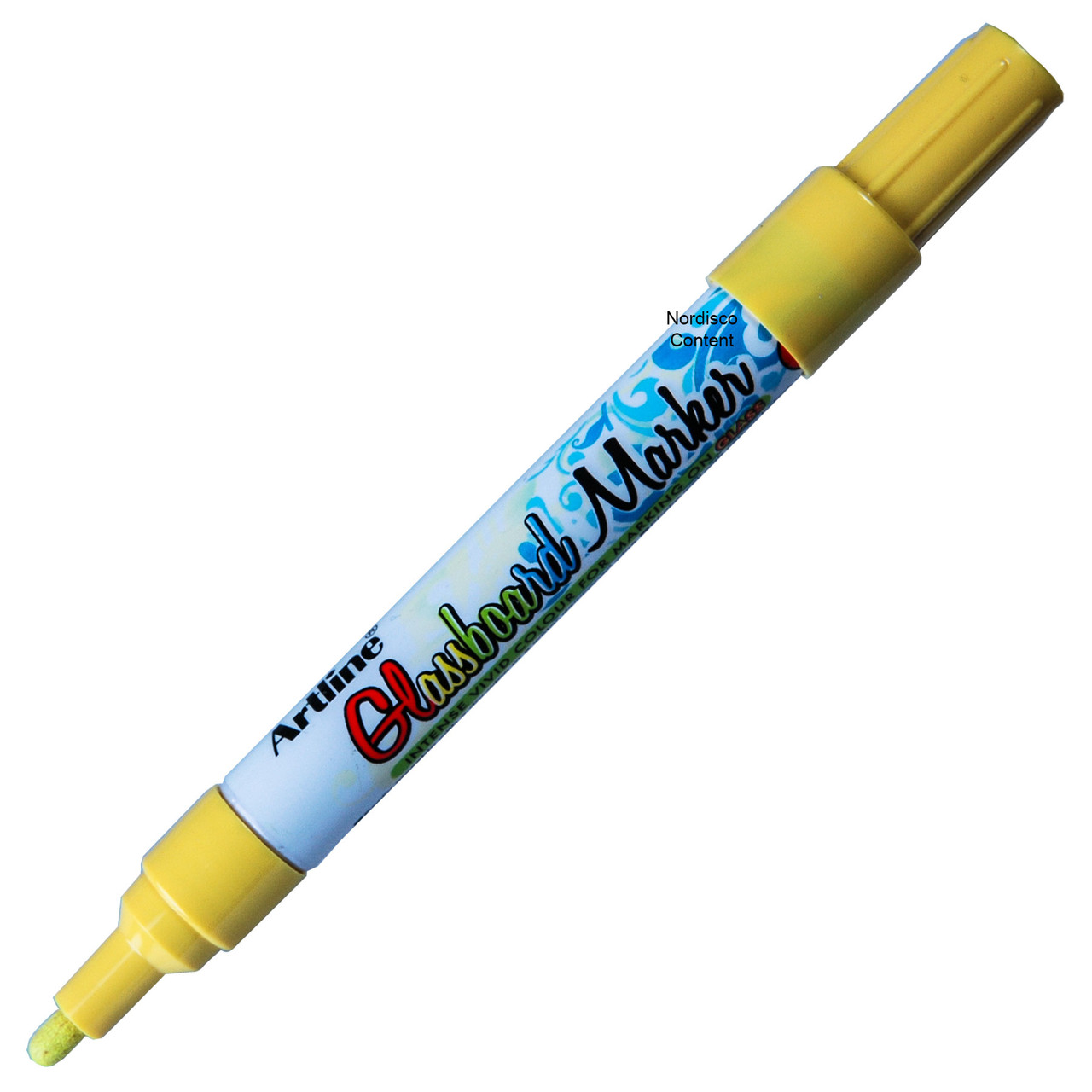 Artline Glassboard Marker EPG-4 47525, Fluorescent Yellow Liquid Ink, 2 ...