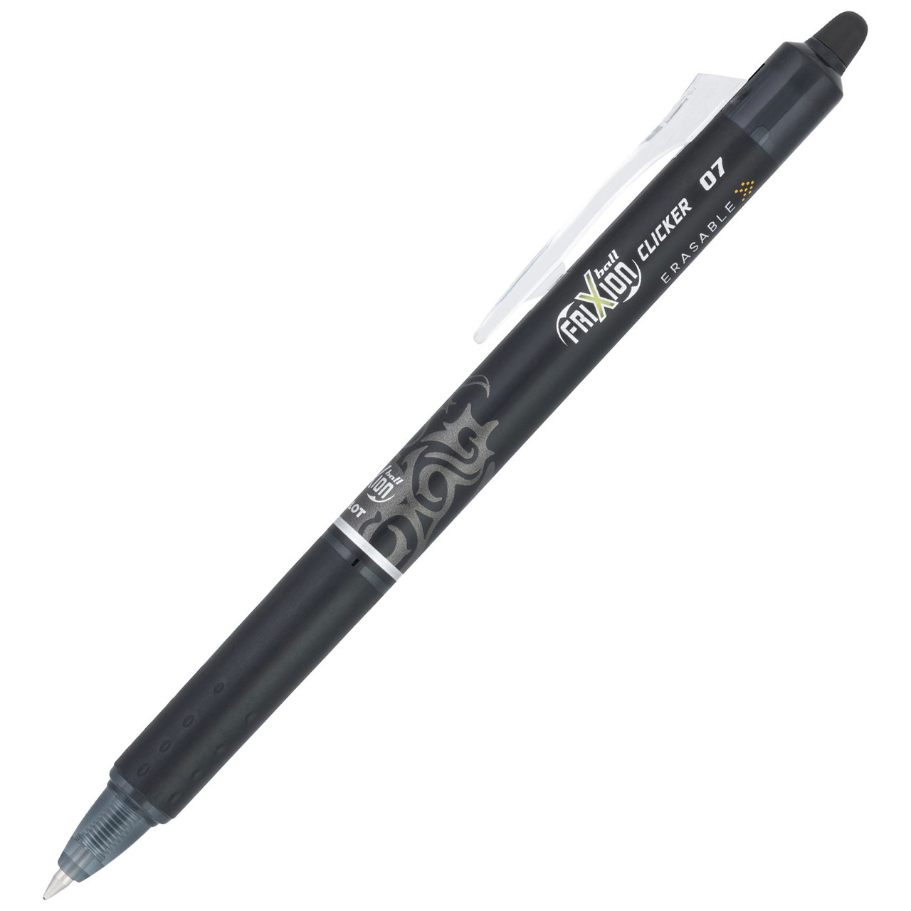 Pilot FriXion Clicker 07 Erasable Pen 31450, Black Gel Ink, 0.7mm Fine ...