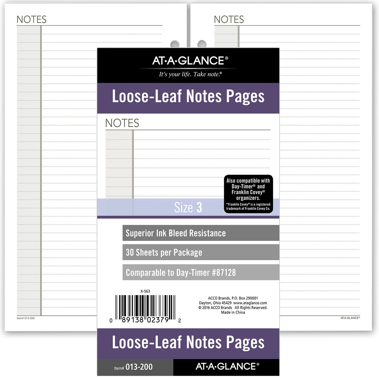 At-A-Glance 013-200 Loose-Leaf Notes Pages for Size 3 Planners ...