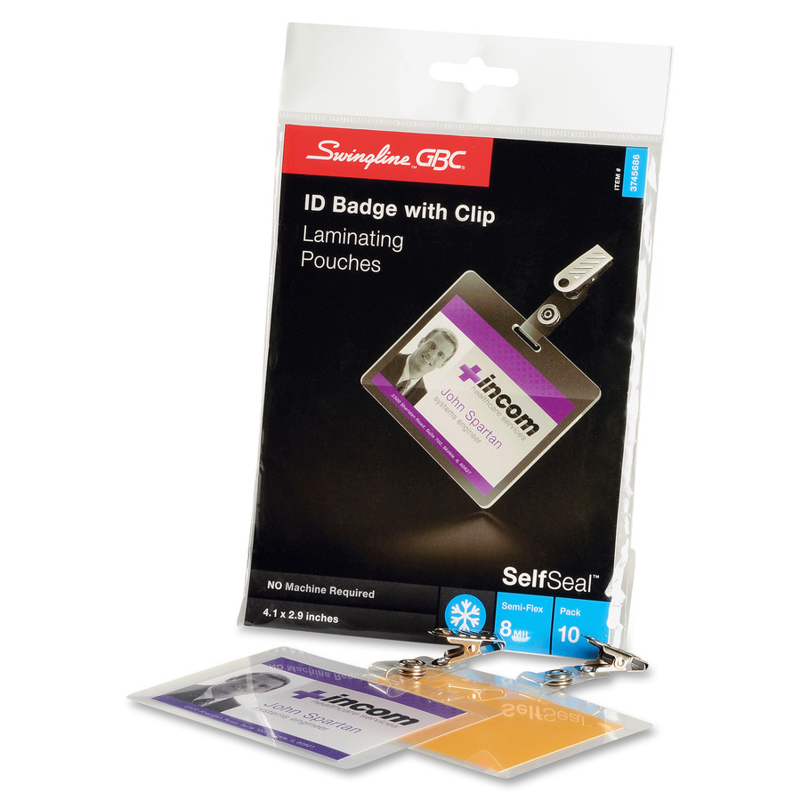 GBC 3745686 Self-Sealing ID Badge Laminating Pouches | Nordisco.com