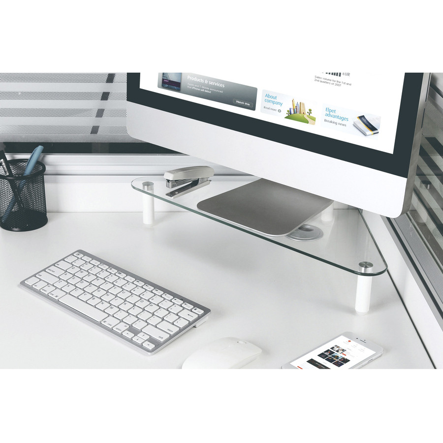 Kantek MS390 Glass Top Corner Monitor Riser | Nordisco.com