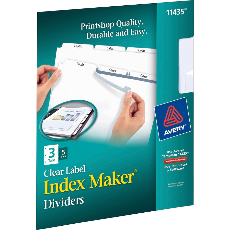 Avery LSK3 Print & Apply Clear Label Dividers - Index Maker Easy Apply ...