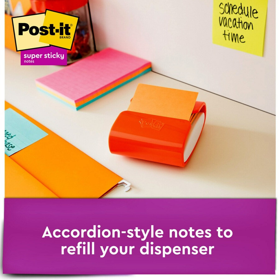Post-it R33018SSAUCP Super Sticky Dispenser Notes - Energy Boost Color ...