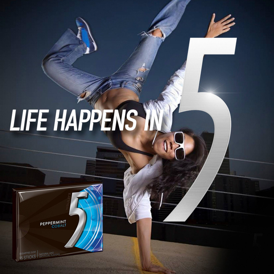 5 Gum 21265 Peppermint Cobalt Sugar-free Gum - 10 packs | Nordisco.com