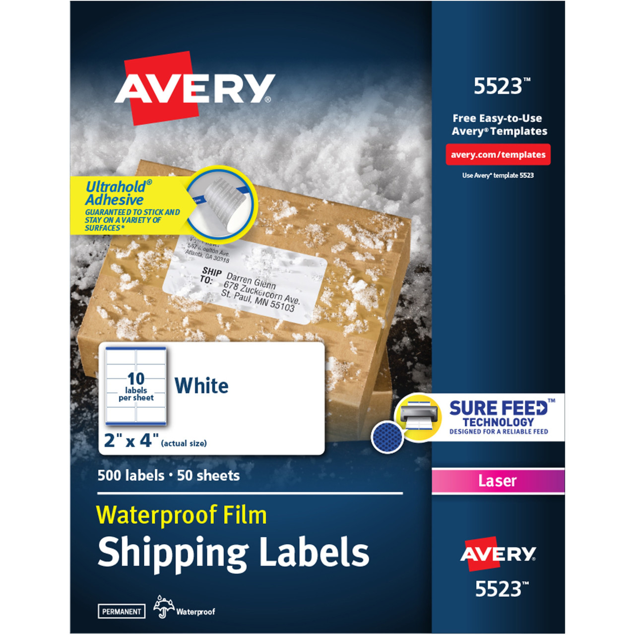Avery 5523 Weatherproof Mailing Labels | Nordisco.com