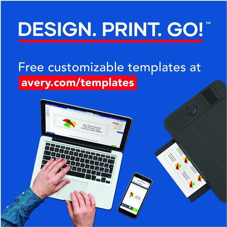 Avery 5911 2" x 3.5" Business Cards, Sure Feed(TM) Laser, 2,500 (5911 ...
