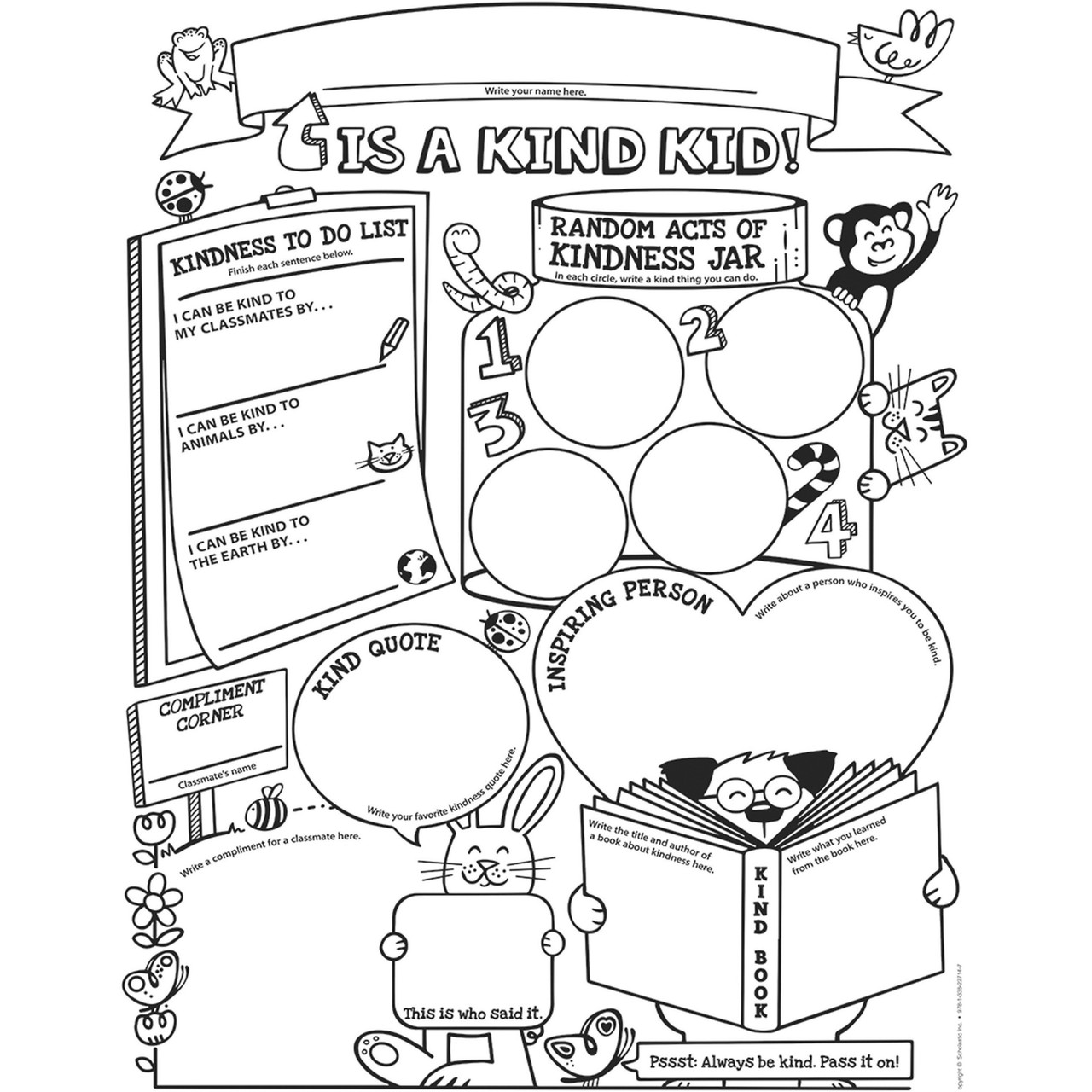 Scholastic 1338227149 3-6 Class Kindness Personal Poster | Nordisco.com