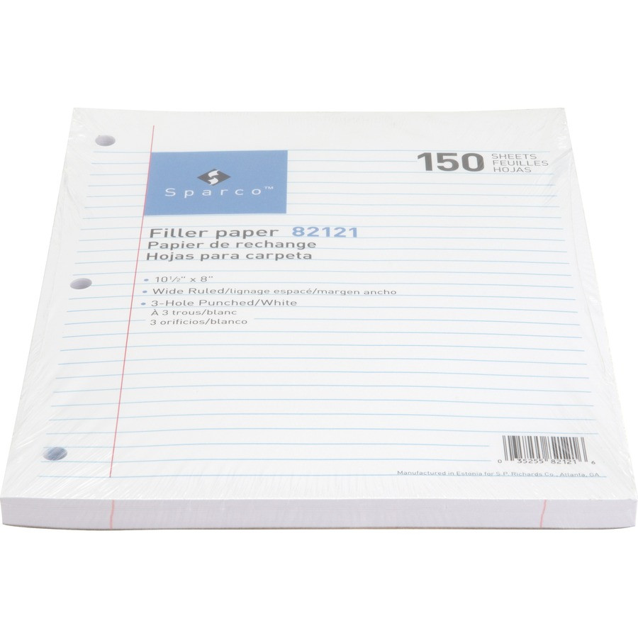 Sparco 82121 Standard White 3HP Filler Paper | Nordisco.com