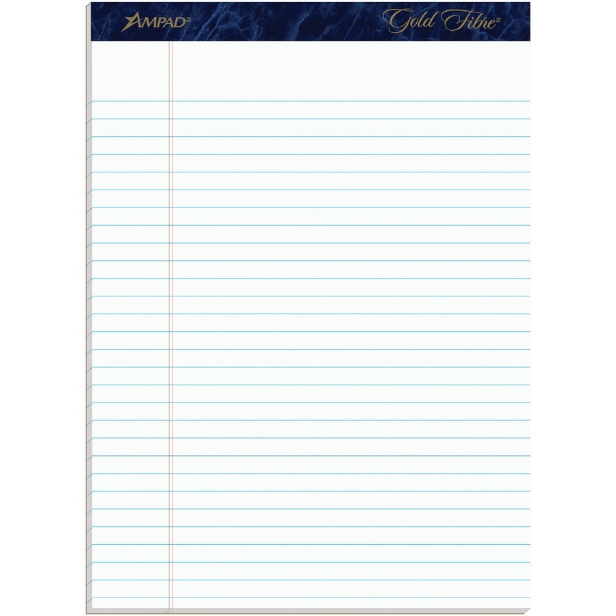 TOPS 20031R Gold Fibre Ruled Perforated Writing Pads - Letter ...