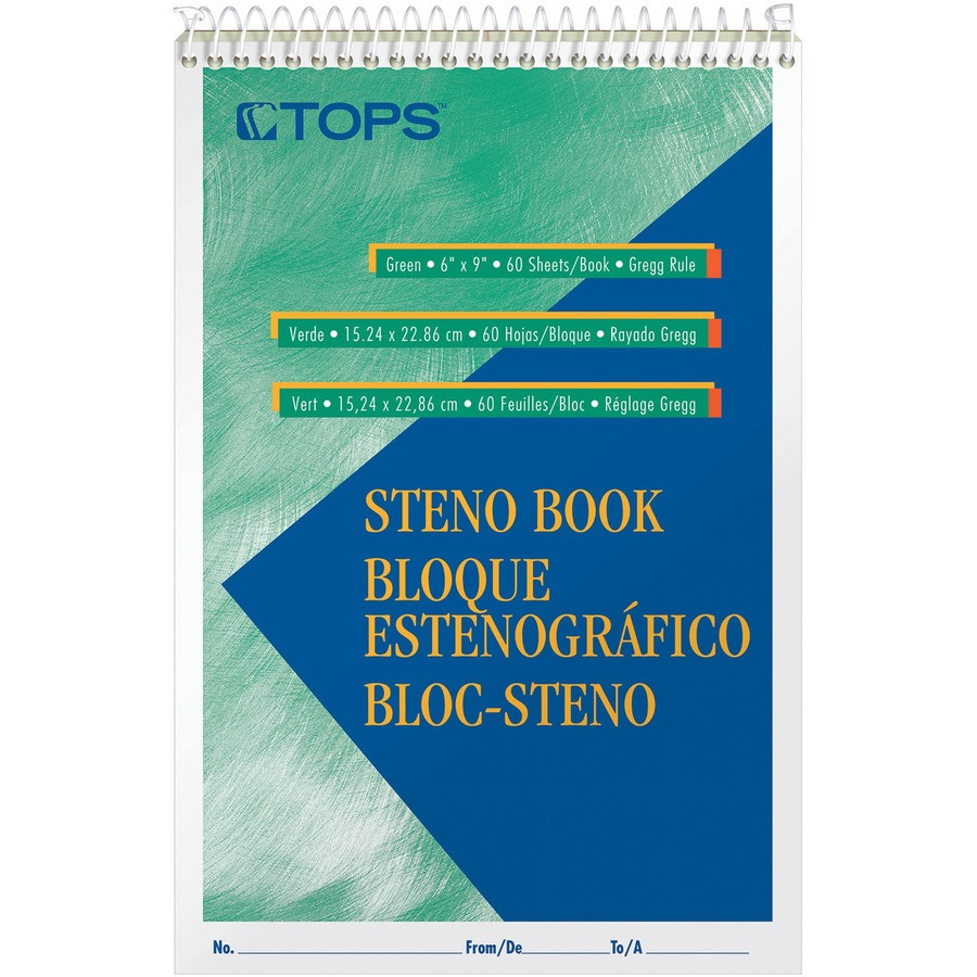 TOPS 8001 Green Tint Steno Books | Nordisco.com