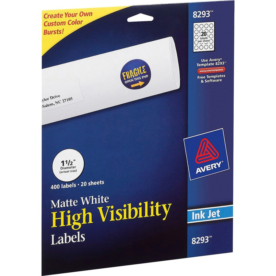 Avery 8293 High Visibility Round Labels | Nordisco.com