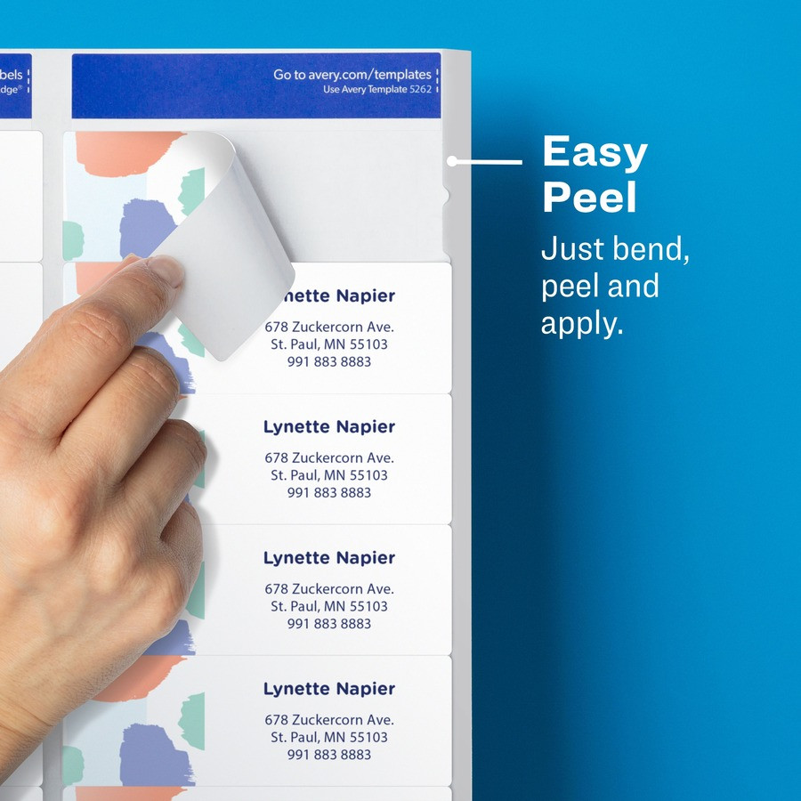 Avery 8662 Easy Peel Inkjet Printer Mailing Labels | Nordisco.com