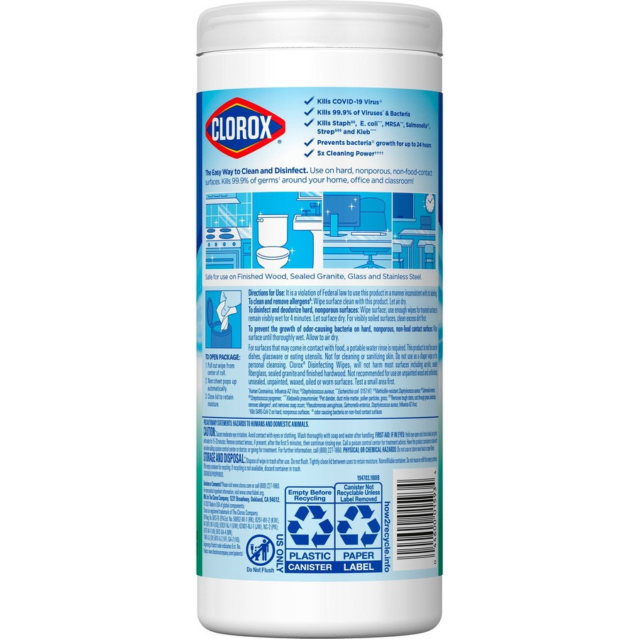 Clorox 01593 Disinfecting Cleaning Wipes - Bleach-Free | Nordisco.com
