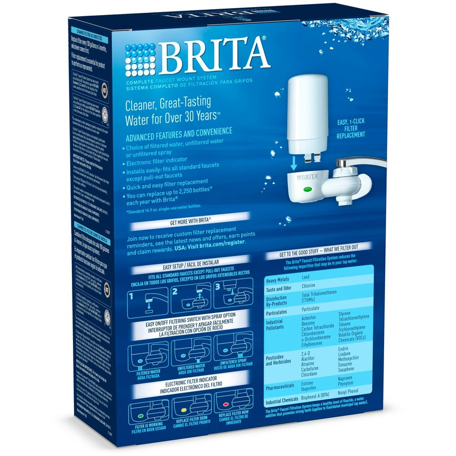 Brita 42201 Tap Water Faucet Filtration System with Filter Change ...