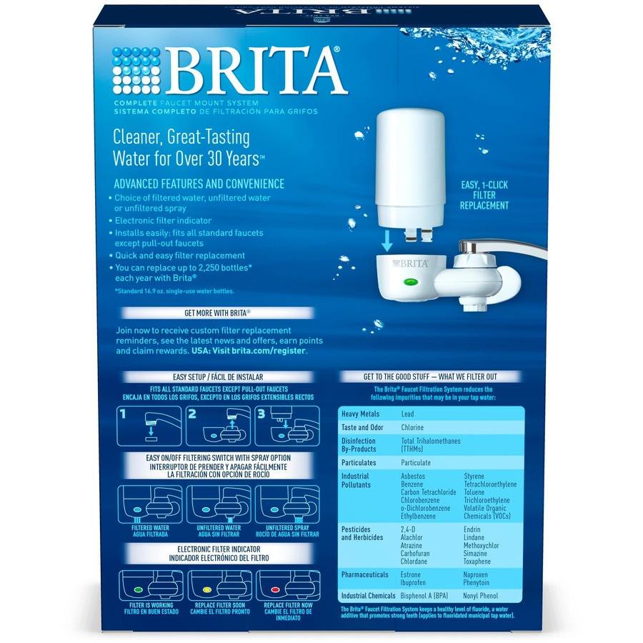 Brita 42201 Tap Water Faucet Filtration System with Filter Change ...