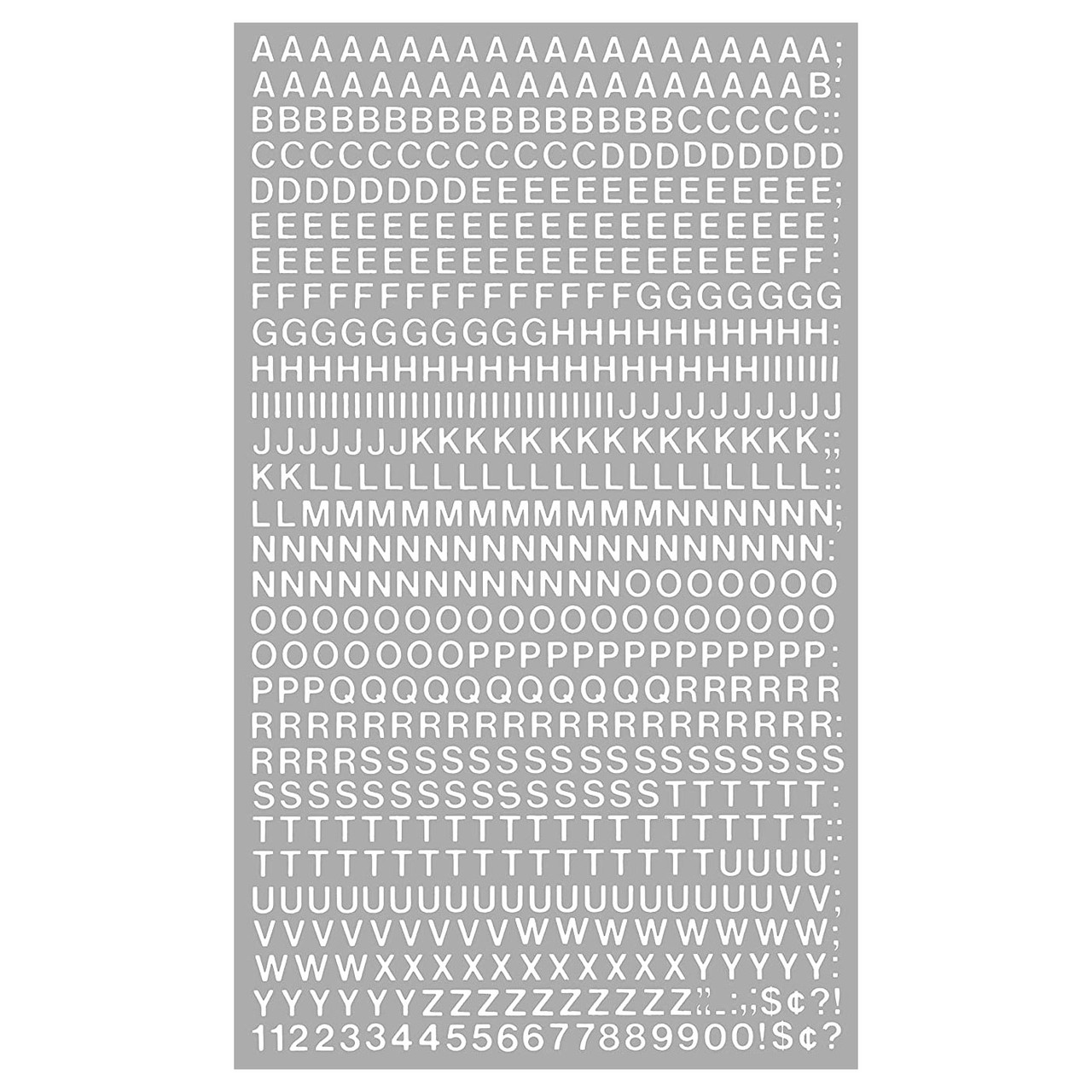 Chartpak 01006 1/4" White Self-Adhesive Vinyl Lettering, Capital ...