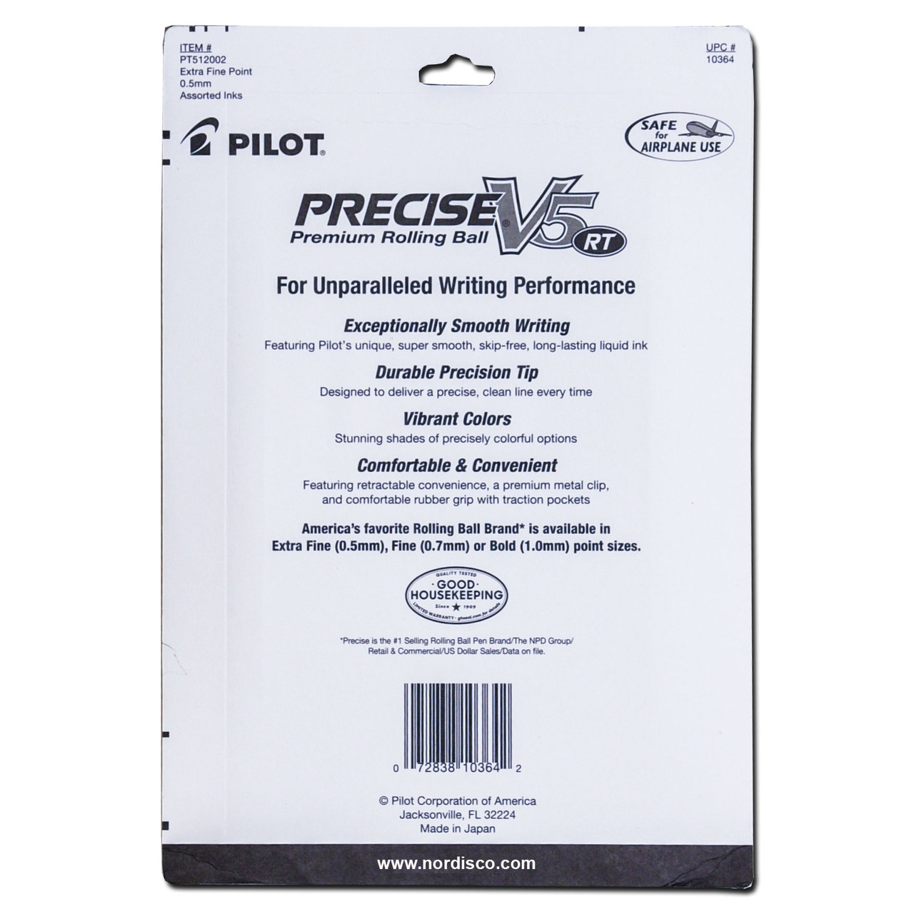 Pilot 10364 Precise V5 RT 0.5mm Extra Fine Point Retractable Rolling ...