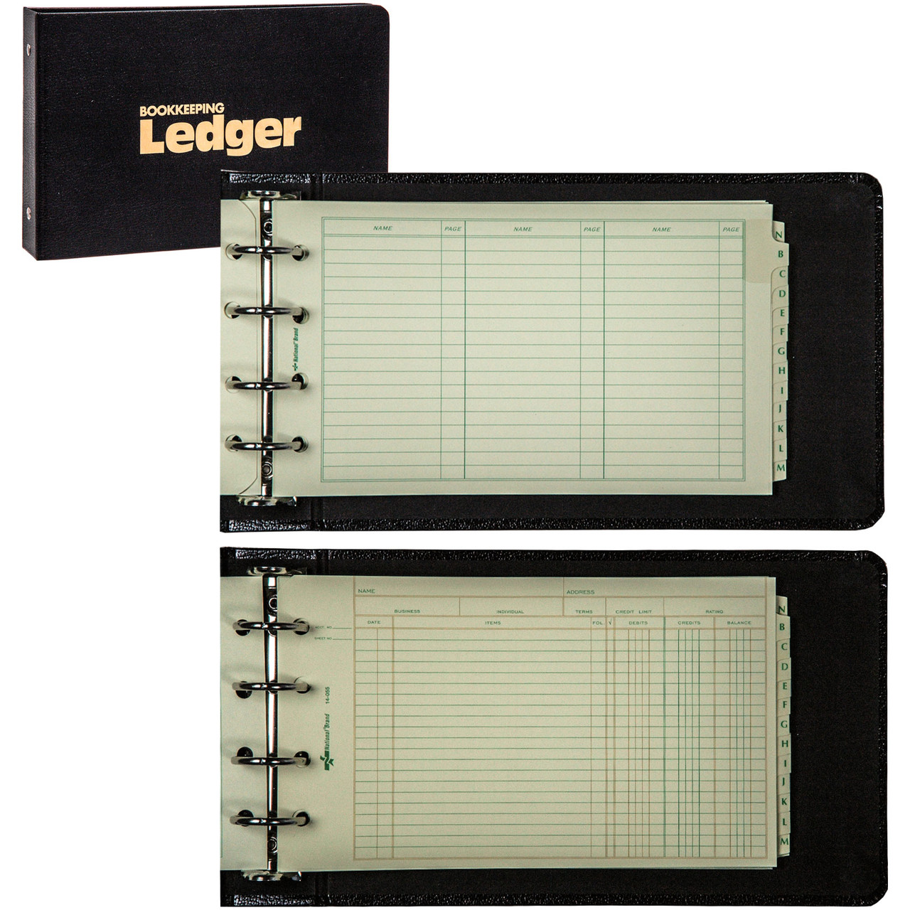 National Brand 63-453 Bookkeeping Ledger With Filler & A-Z Indexes, 5 x ...