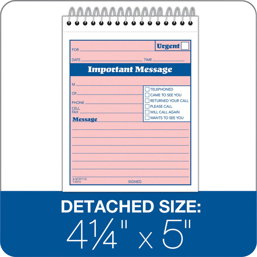 Adams SC9711D Spiral-bound Phone Message Booklet | Nordisco.com