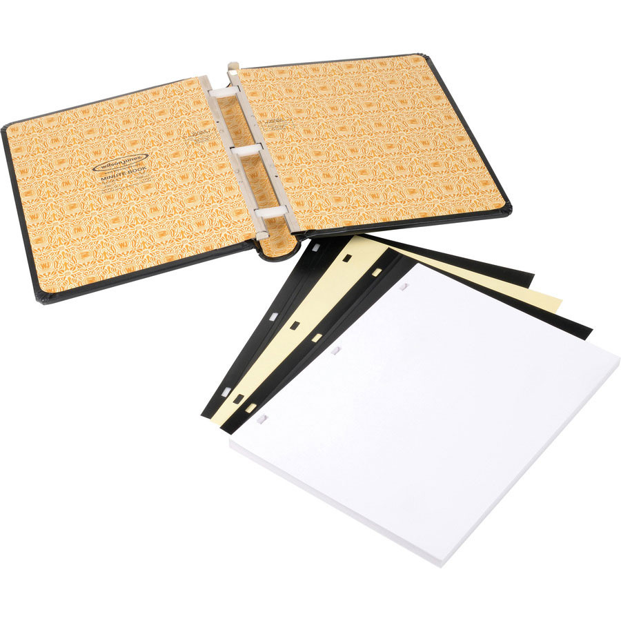 Wilson Jones 0395-11 Minute Book Outfit, 8-1/2 x 11", Black With Ledger ...