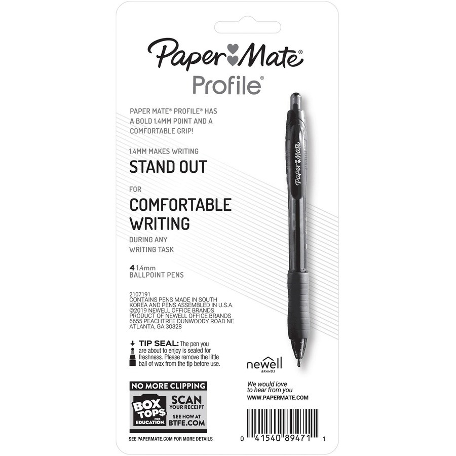 Paper Mate 2097013 Profile Retractable Gel Pens | Nordisco.com