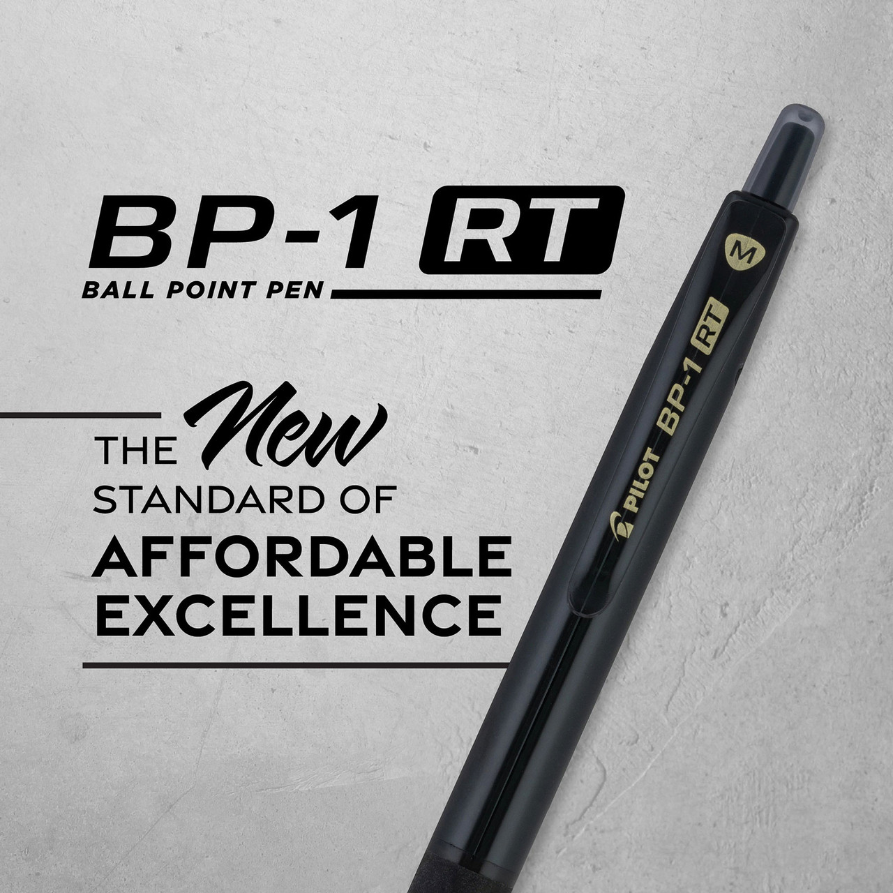 Pilot BP-1 RT 21634 Black Ink Ballpoint Pen, 1.0mm Med