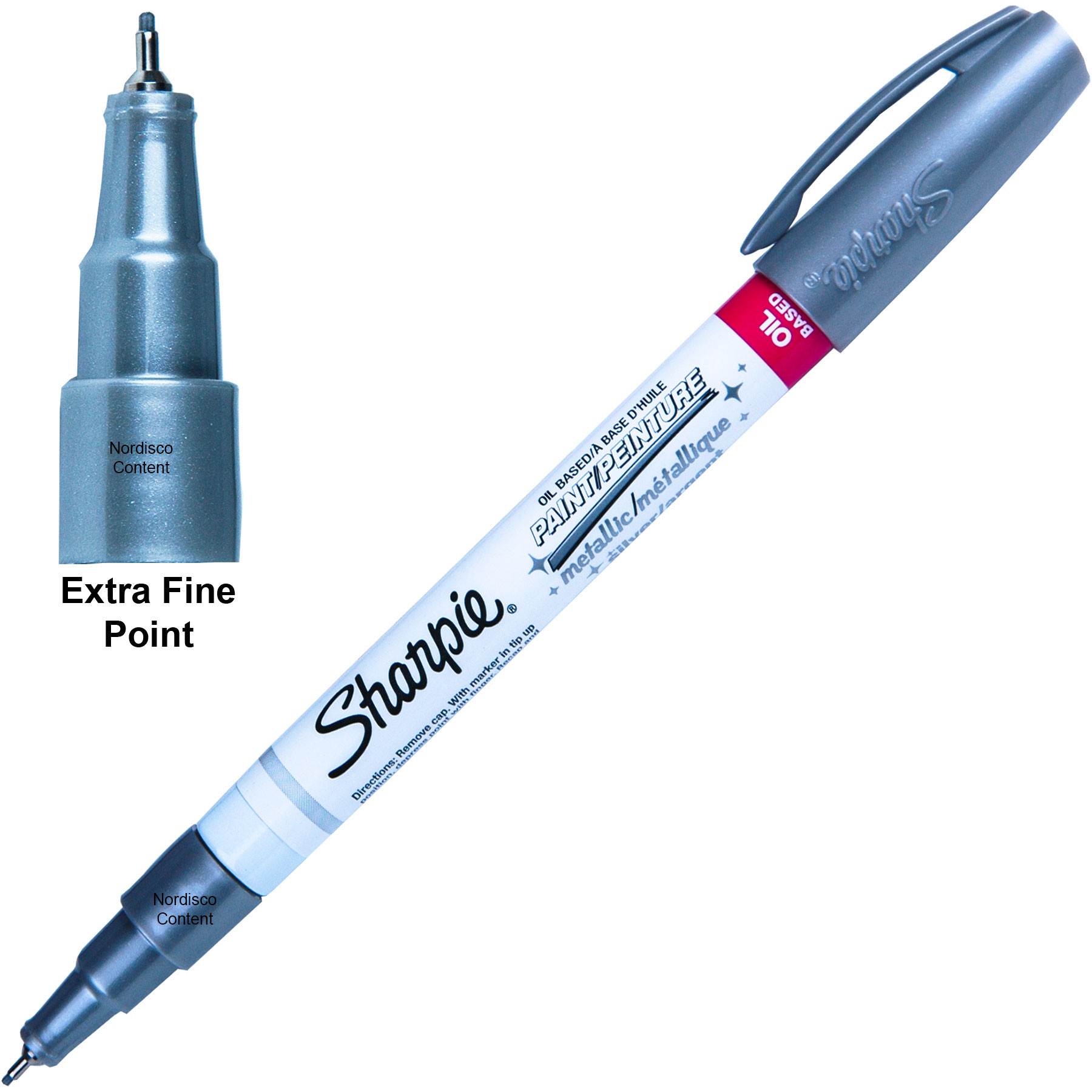 Sharpie 35533 Metallic Silver Oil Based Paint Marker, Extra Fine Point ...