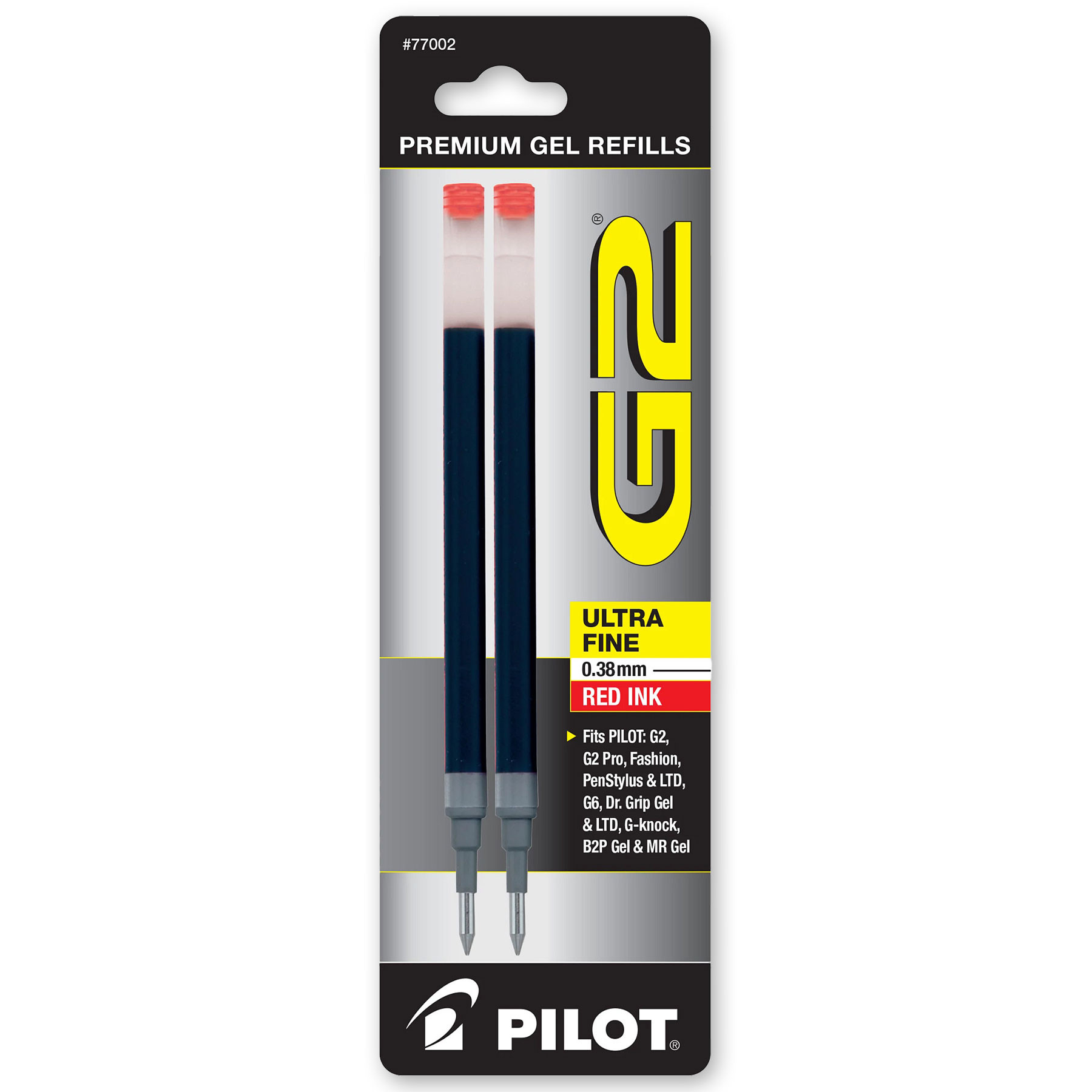 Pilot G2 0.38 Refills 77002, Red Gel Ink, 0.38mm Ultra Fine
