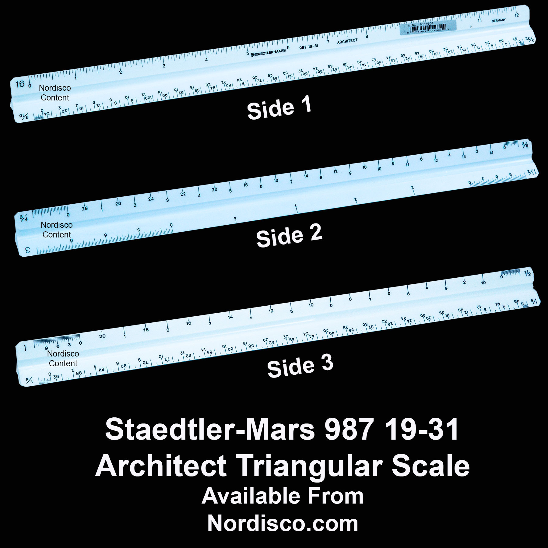 Staedtler Mars 987 19-31 Architect Triangular Scale | Nordisco.com