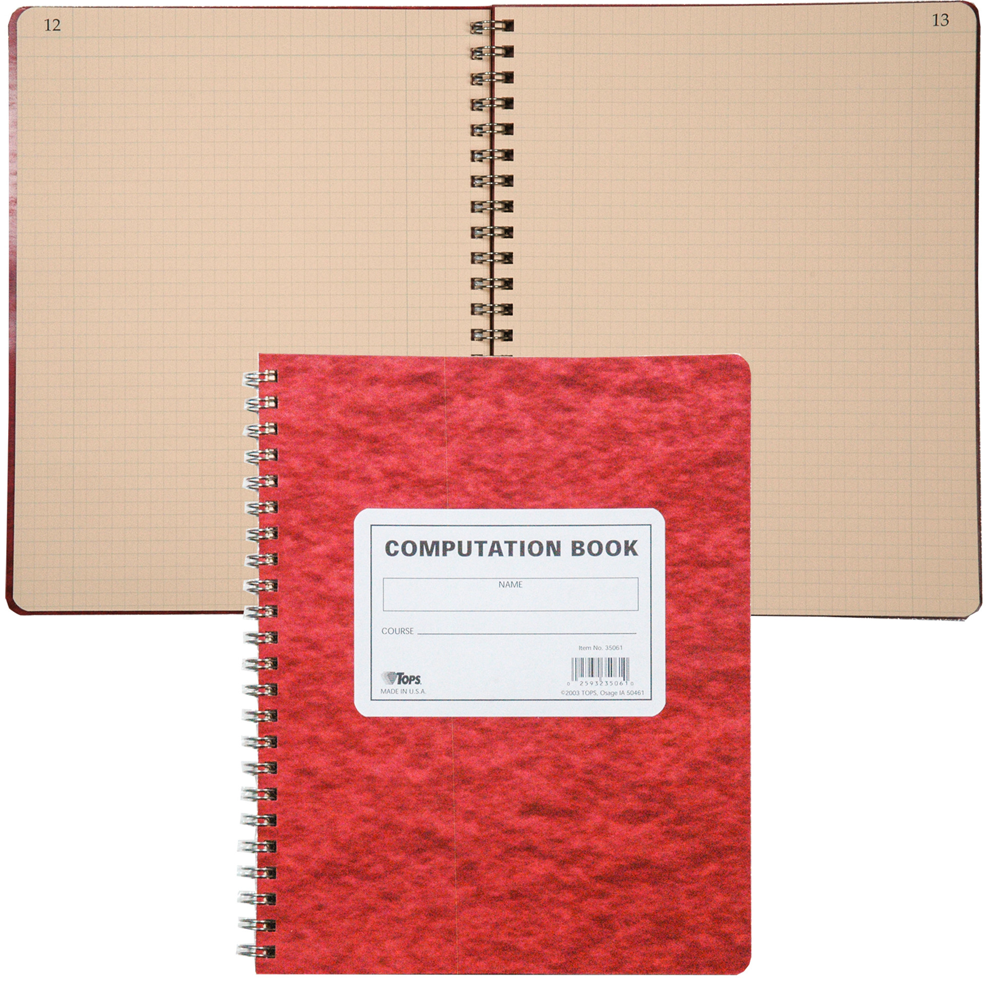 National Brand 43-648 Computation Notebook, 4 x 4 Quad, 11-3/4 x 9-1/4 ...