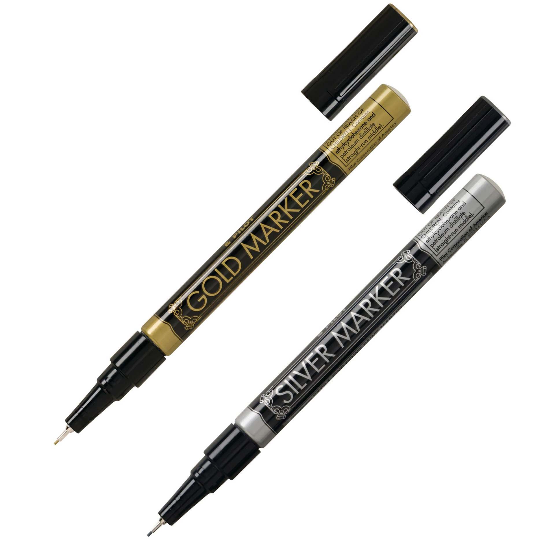 Pilot Gold & Silver Paint Markers 41400 0.5mm Extra Fine Point ...