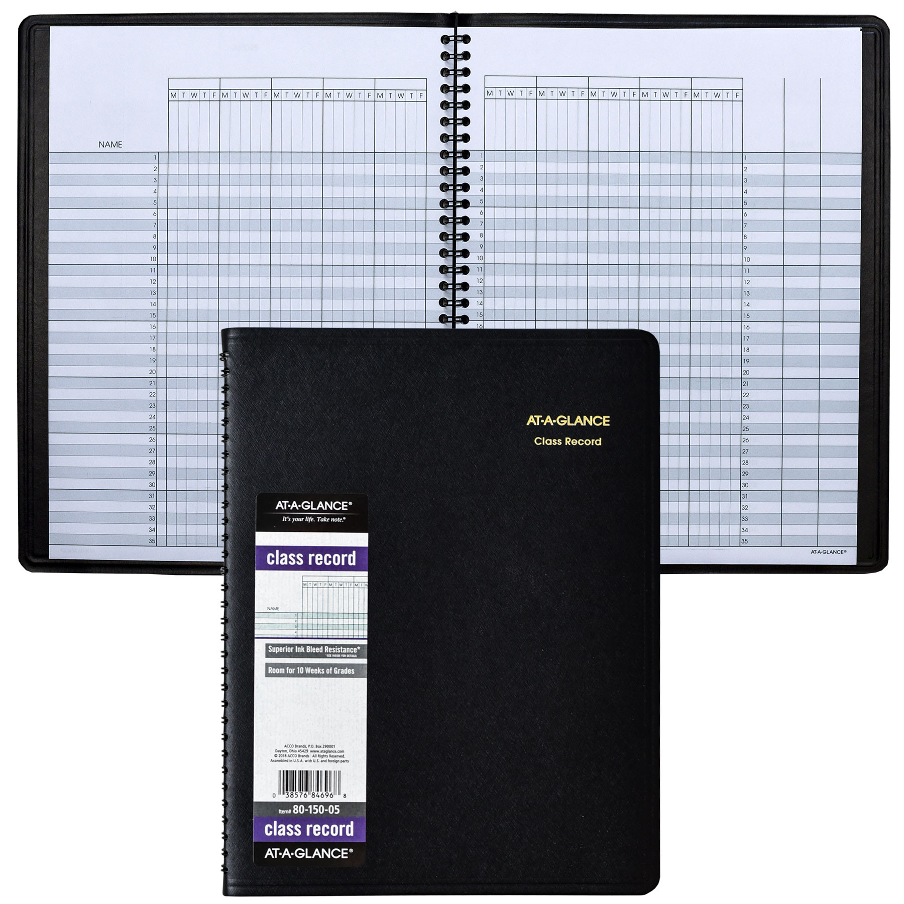 At-A-Glance 80-150, 80-150-05 Class Record Book, 8-1/4 x 10-7/8 ...