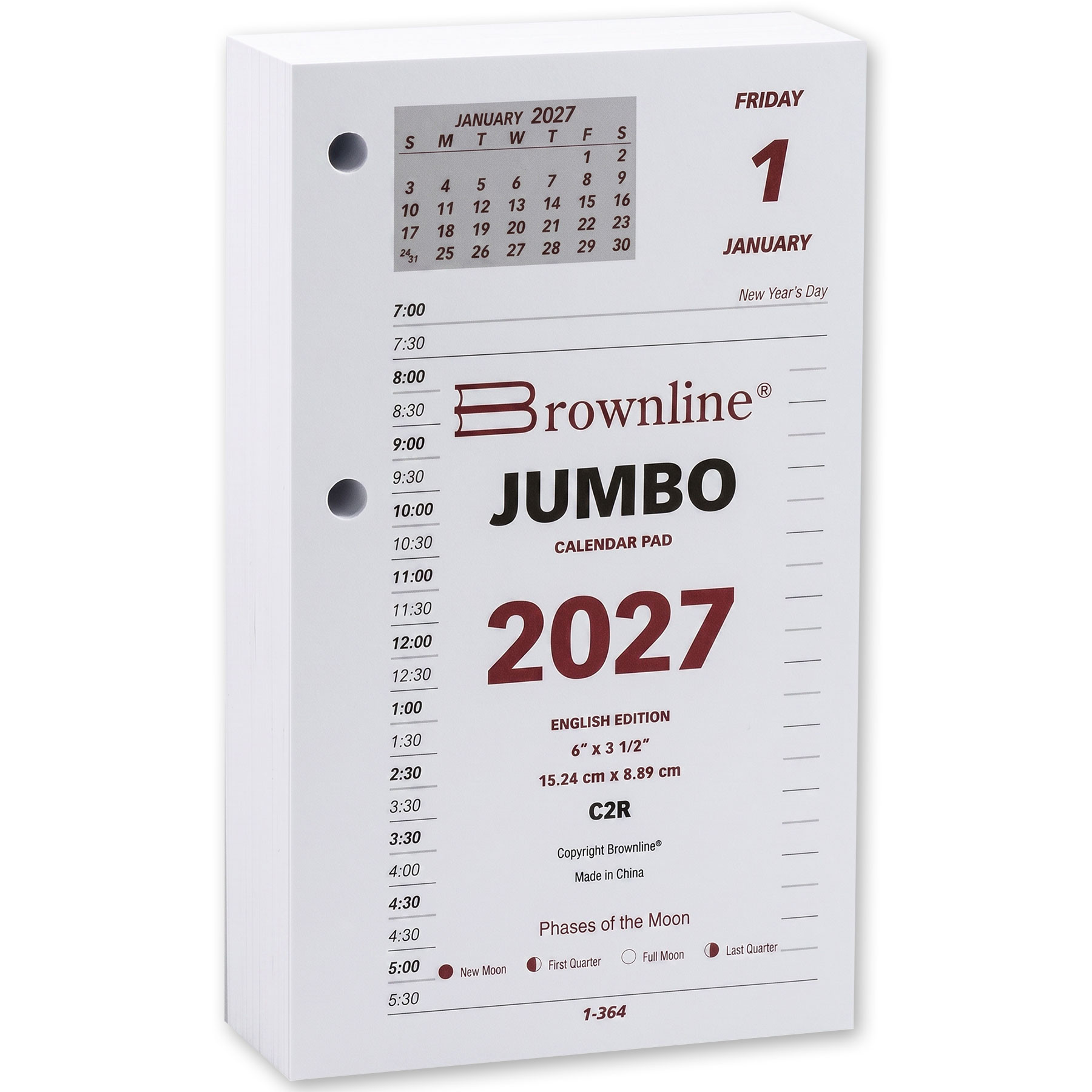 Brownline 2027 C2R Calendar Pad Refill, 17 Style