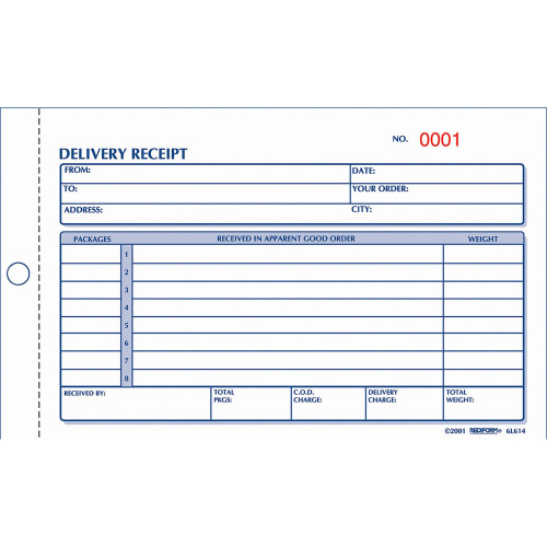 Rediform 6L614 Delivery Receipt Book, 2-Part Carbonless, Numbered, 4-1/ ...