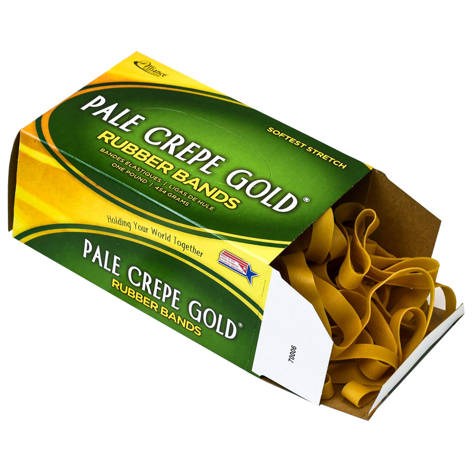 Alliance Pale Crepe Gold Rubber Bands 20845, Size 84, 3-1/2 x 1/2", 1 ...