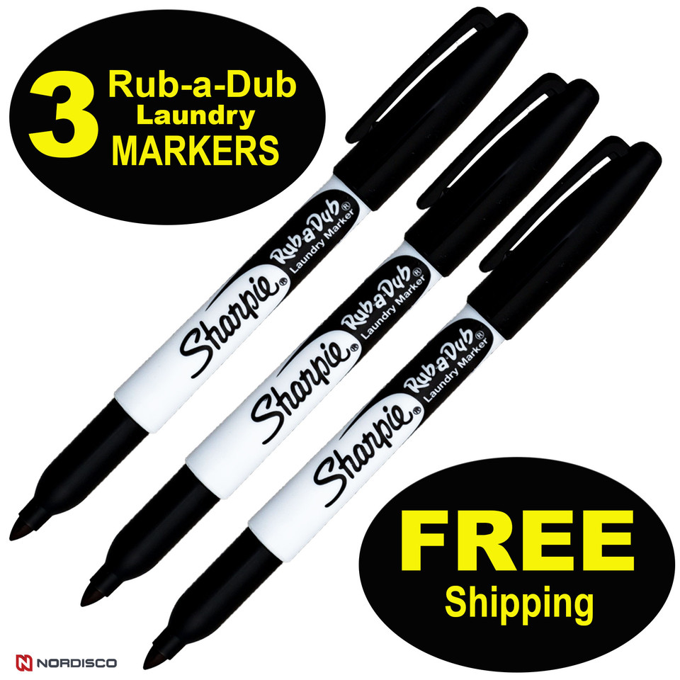 Sharpie Rub-A-Dub Laundry Marker 31101PP, Fine Point, Black Ink, Pack ...