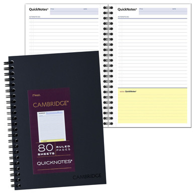 Cambridge 06096 QuickNotes Business Notebook, 4-7/8 x 8", 80 Sheets ...