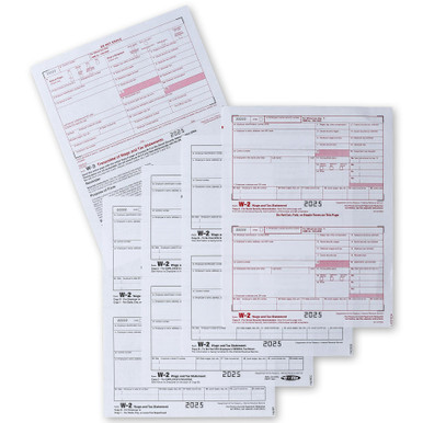 2025 Adams 22990 W2 Forms 4-Part with W3 Transmittal