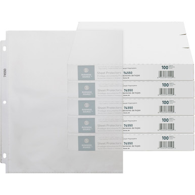 Business Source 74550CT Top-Loading Poly Sheet Protectors | Nordisco.com