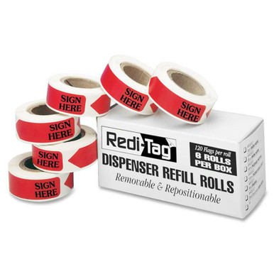 Redi-Tag 91002 Sign Here Arrow Flags Dispenser Refills | Nordisco.com