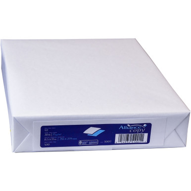 Alliance 1001 White Multi-Purpose Paper, 8.5 x 11", 20 Lb. 92 Brite ...