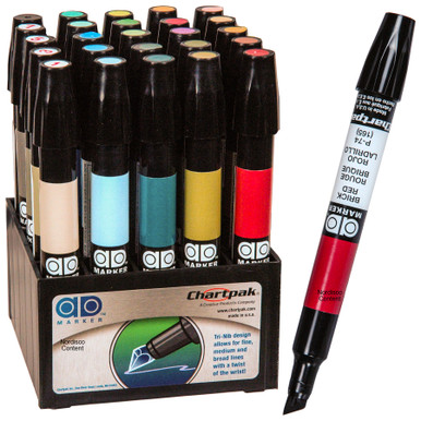 Chartpak Ad Markers L Landscape Colors,Tri Nib Tip, 25 Color Set ...