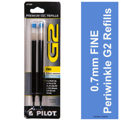 Pilot 77258 G2 Refills, 0.7mm Fine, Periwinkle Gel Ink, Pack of 2 ...